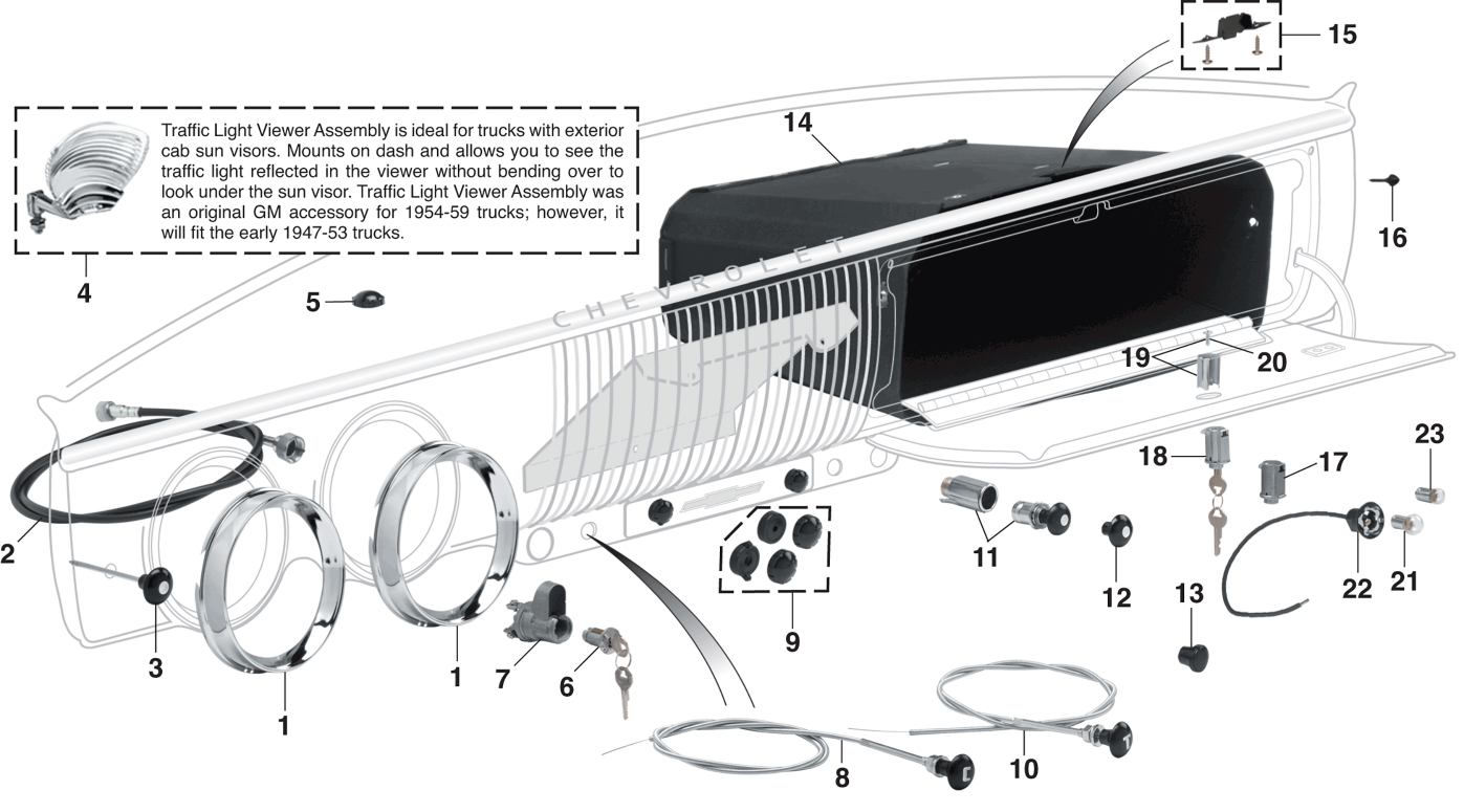 1954-55 Chevy & GMC Dashboard Components | 1st Series Truck Parts - LMC ...