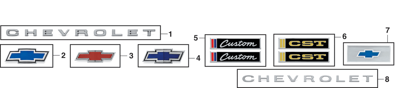 1967-72 Chevy Truck & Suburban Emblems – Hood, Grille, Door, Console ...