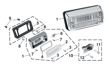 1969-72 Chevy & GMC Truck Cargo Lamp Assembly – Clear Lens for 1/2 Ton ...