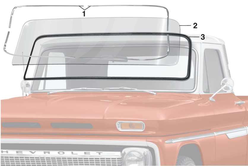 Windshield & Seal for 1960-66 Chevy & GMC Truck | Clear, Shaded & Green ...