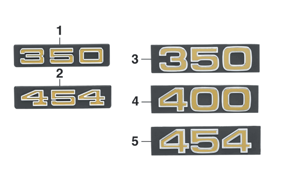 1973-76 Chevy Truck Grille Emblems – 350, 400, 454 - LMC Truck