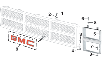 1983-87 Grille Emblem Set "GMC" - LMC Truck