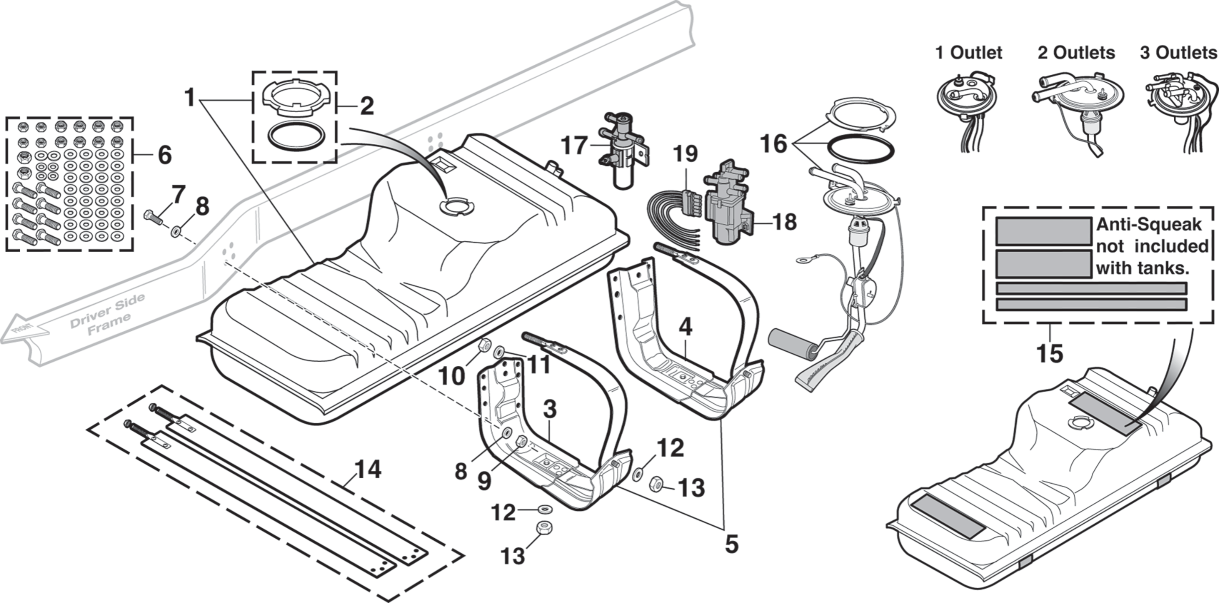 Side Mount Gas Tank and Components for 1973-89 Chevy and GMC Trucks ...