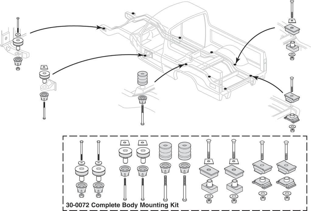 Complete Body Mounting Kits for 1973–91 Chevy & GMC - LMC Truck