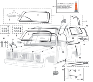 Windshield Joint Molding Trim Clamp - LMC Truck
