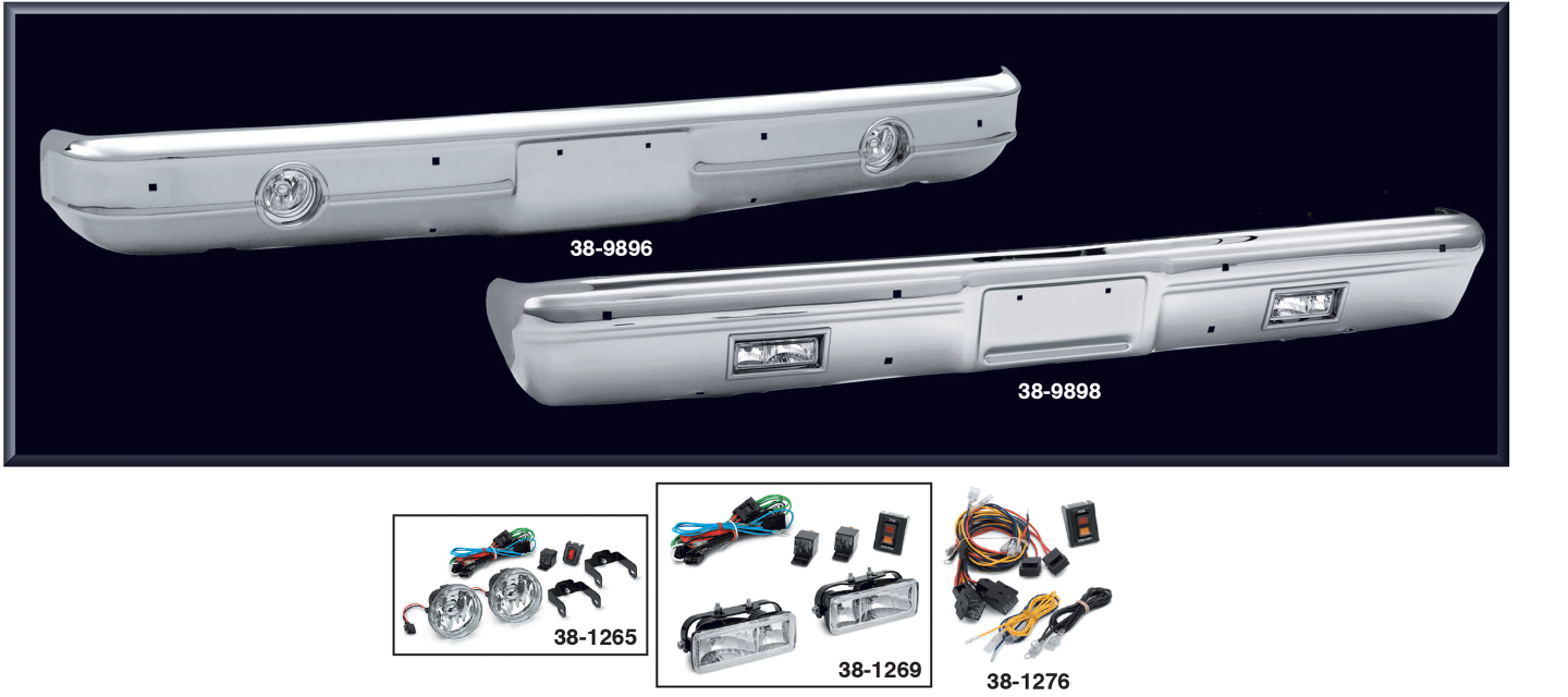 Custom Chrome Front Bumper with Lights for 1973-91 Chevy Blazer ...