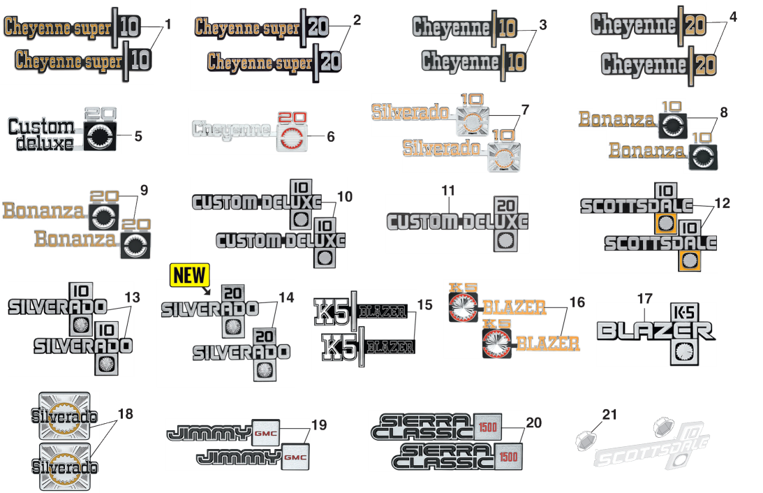 Fender Emblems - LMC Truck
