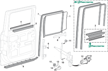1992-99 Chevy GMC Rear Door Window Channel Kit – Tahoe, Suburban, Yukon ...