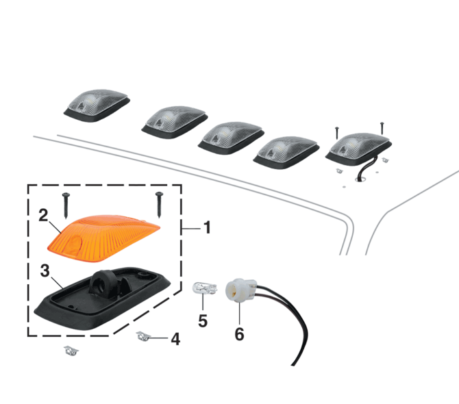 Roof Marker Lamp for 1992-99 Chevy Blazer, Tahoe, Suburban & GMC Yukon ...