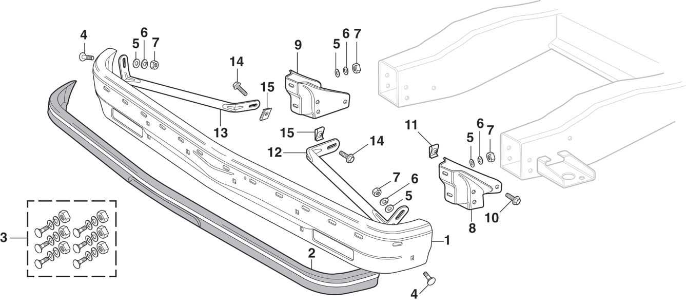 1982-90 Chevy S10 & GMC S15 Front Bumper with Impact Strip - LMC Truck