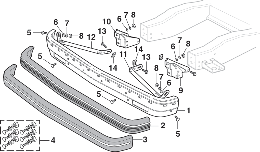1991-94 Chevy S10, GMC Sonoma & Chevy Blazer Front Bumper with Impact ...