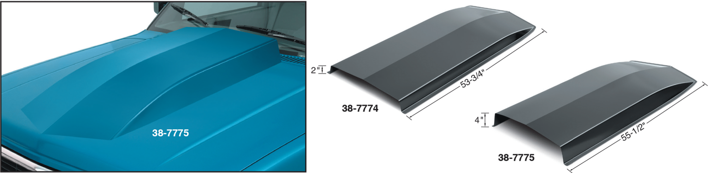Universal Steel Hood Scoops – 2" & 4" for Chevy, GMC & Dodge Trucks ...