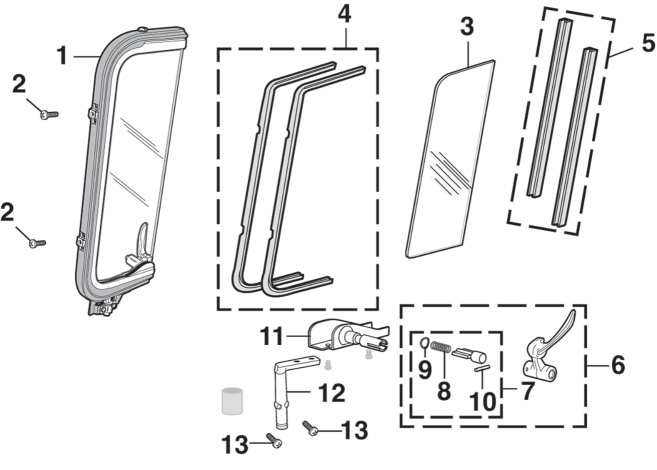 1956 Ford F100-F350 Vent Window Components & Replacement Parts - LMC Truck