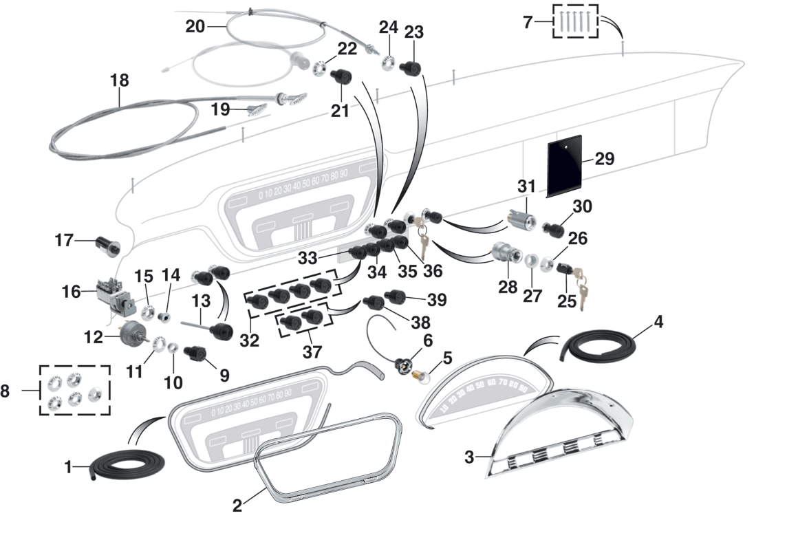 1953-56 F100, F250, F350 Dashboard Components - Chrome & OEM ...