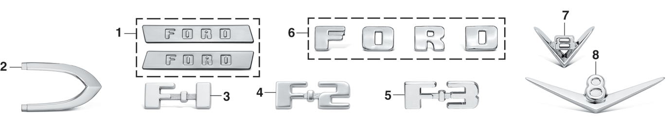 1948-52 Ford F1 F2 F3 Emblems – Official Licensed Reproductions - LMC Truck
