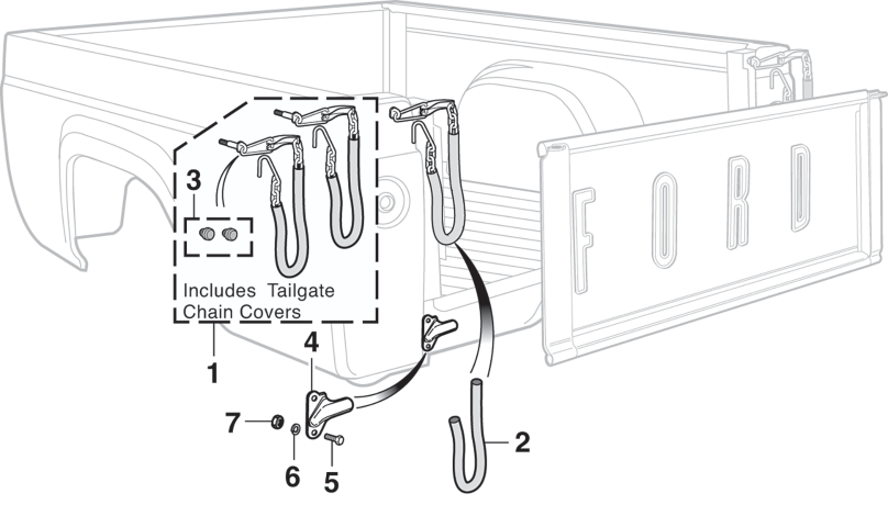 1957-1963 Ford Styleside Tailgate Components | F100 F250 Tailgate Parts ...