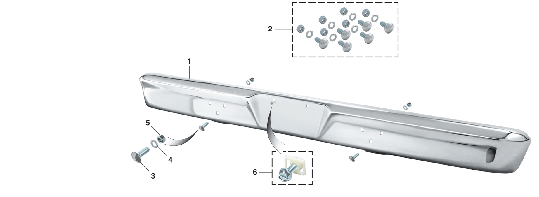 Front Bumper & Components for 1961-63 Ford F100, F250, F350 - LMC Truck