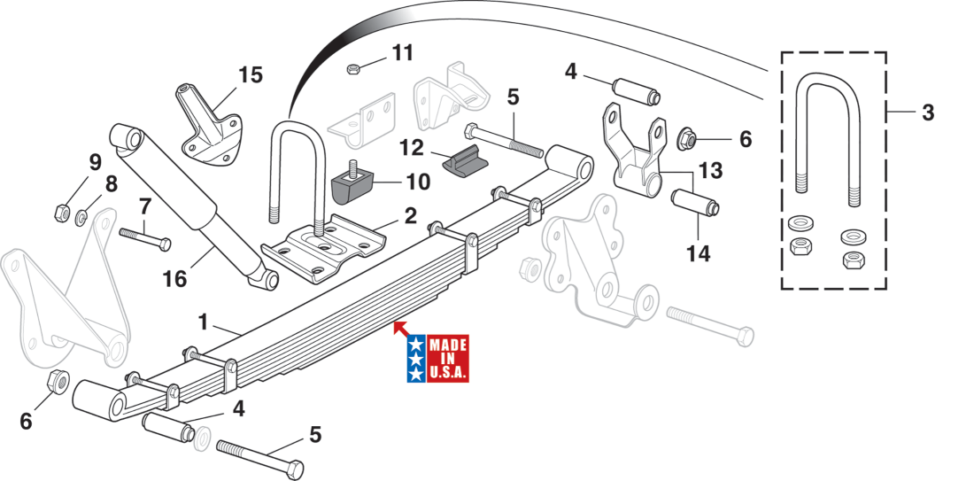 Rear Suspension for 1965-72 Ford F100 F250 F350 2WD Without Flex-O ...