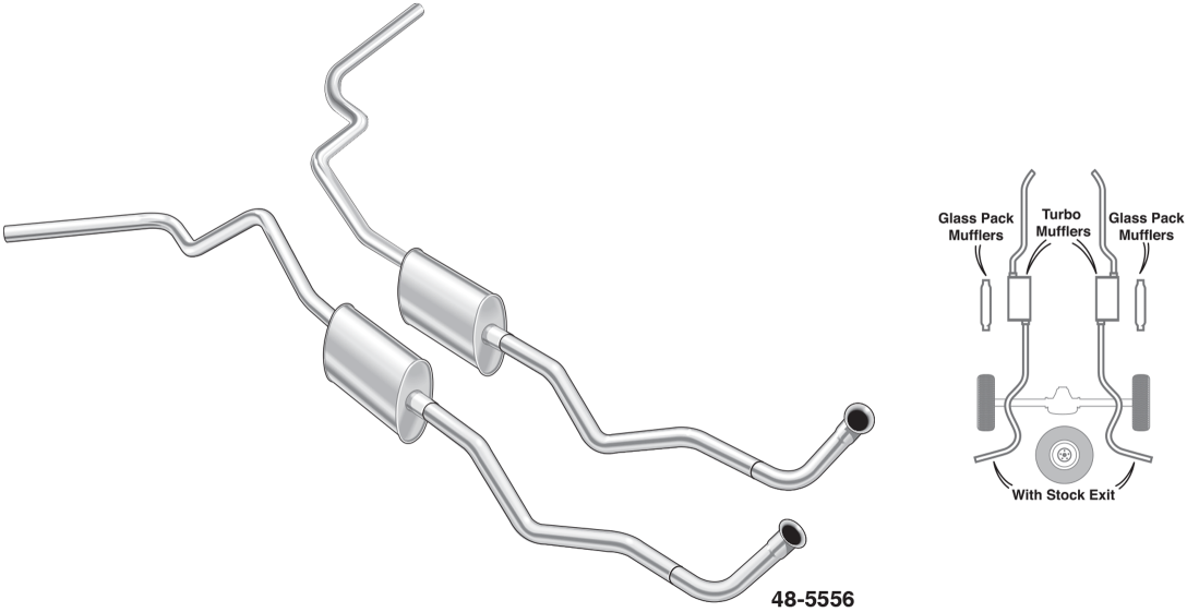 Complete High-Performance Dual Exhaust Systems for 1966-74 Ford Bronco ...