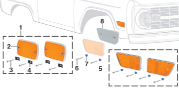 Front Fender Reflector Set - LMC Truck