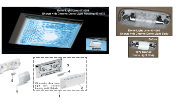 1973-79 Clear Dome Light Kit - LMC Truck