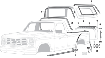 1980-96 Bronco Tailgate Weatherstrip - LMC Truck
