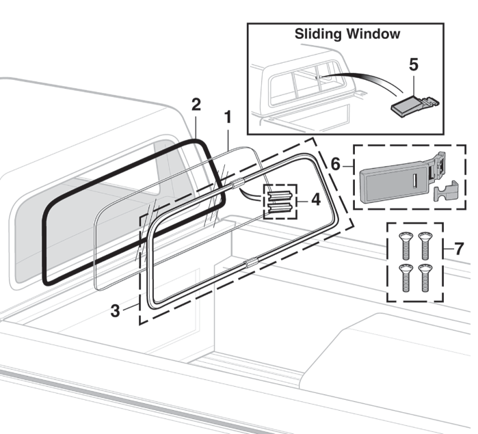 Rear Window & Seal for 1980-96 Ford F-100, F-150, F-250 & F-350 - LMC Truck
