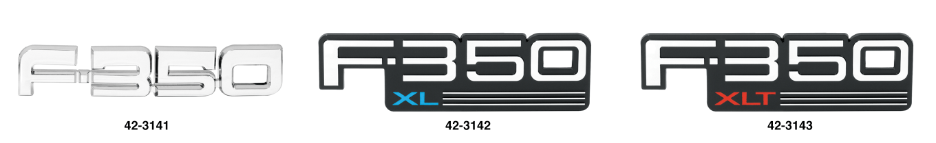1987-96 Ford F350 Fender Emblems – XL & XLT Badges - LMC Truck