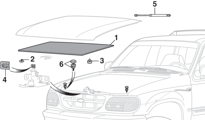 Hood Components for 1995-01 Ford Explorer - LMC Truck