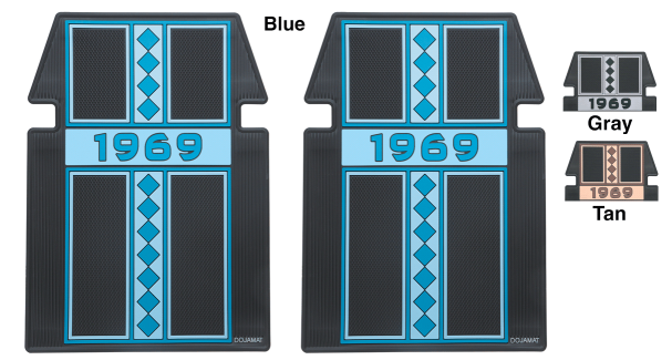 "1969" Retro Rubber Floor Mat Sets - LMC Truck