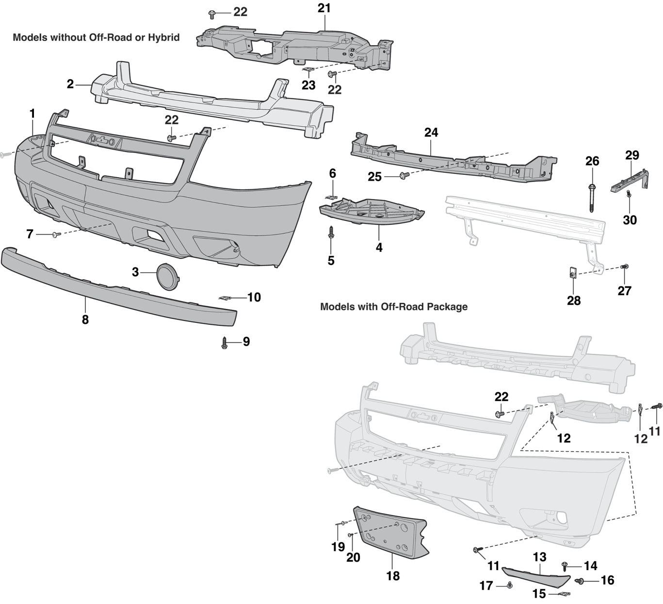 2007 Chevy TAHOE Back Bumper Evan-Fischer Front Bumper Trim Set For ...