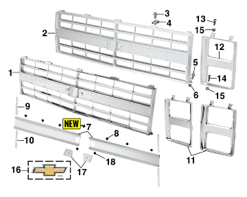 Center Grill Molding - LMC Truck