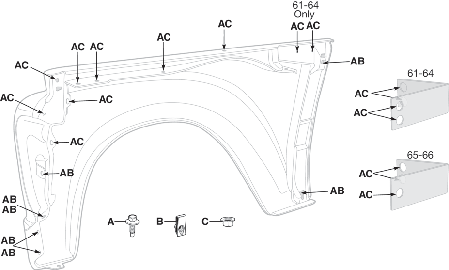 Front Fender Attachment - LMC Truck