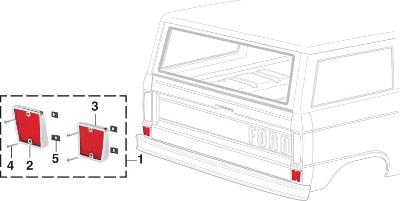 1970-77 Ford Bronco Rear Body Reflector Kit – Red | Sport Package - LMC ...